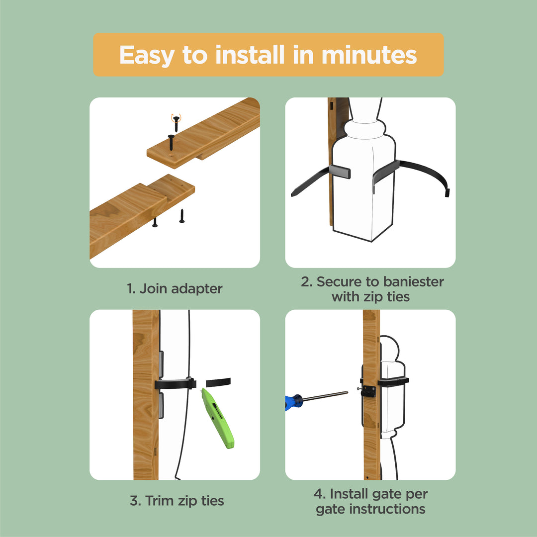 Banister Adapter For Hardware & Pressure Mounted Gates – Hakuna Pets US